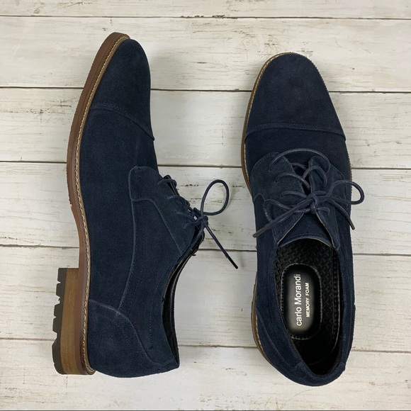 Carlo Morandi | Shoes | Carlo Morandi Tony Blue Suede Cap Toe Derby ...